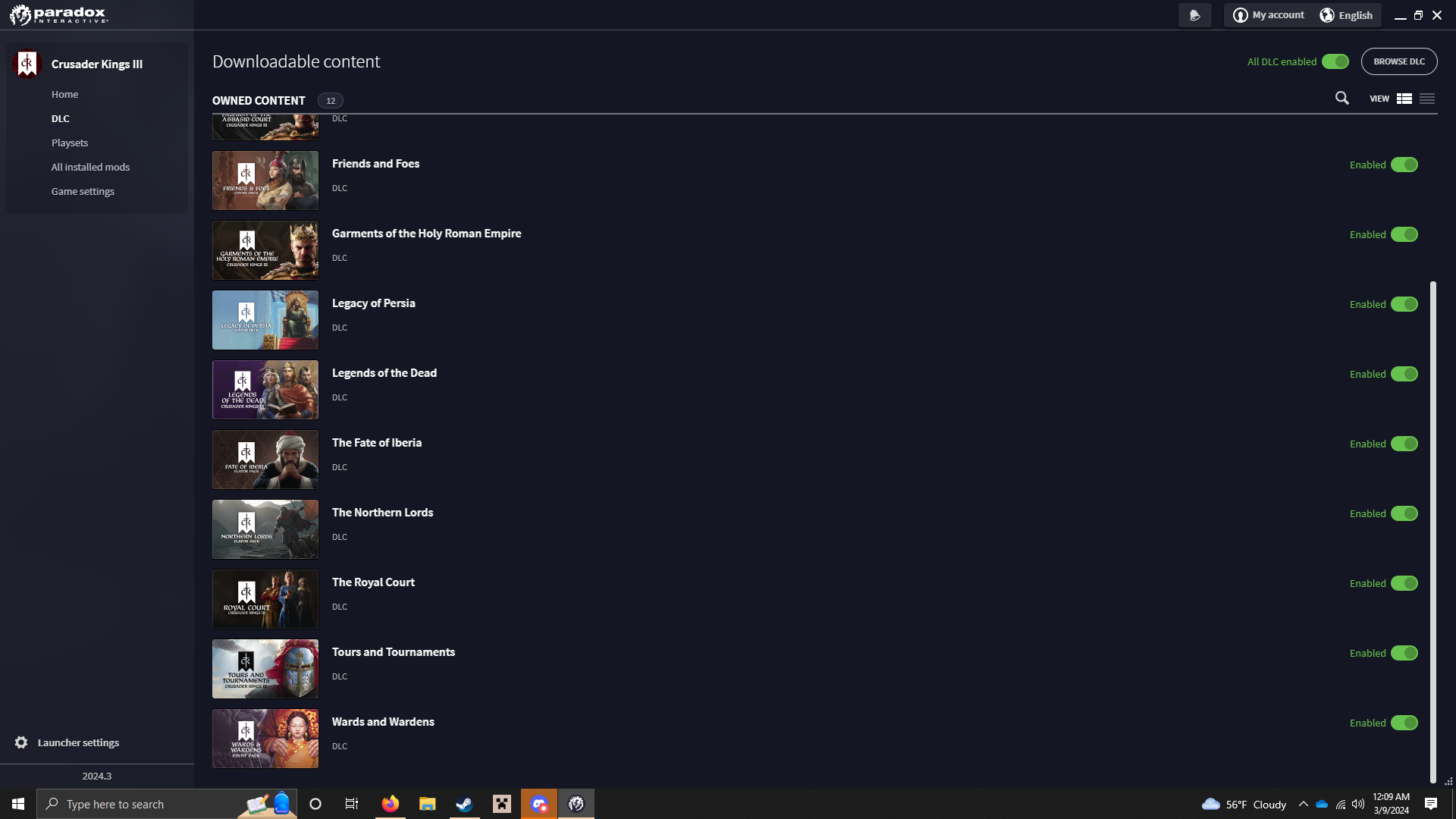 Crusader Kings 3 Legends of the Dead dlc not enabled in game | Paradox Interactive Forums